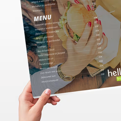 Cartes & menu PVC Forex - BDX Print - Imprimerie en ligne à Bordeaux